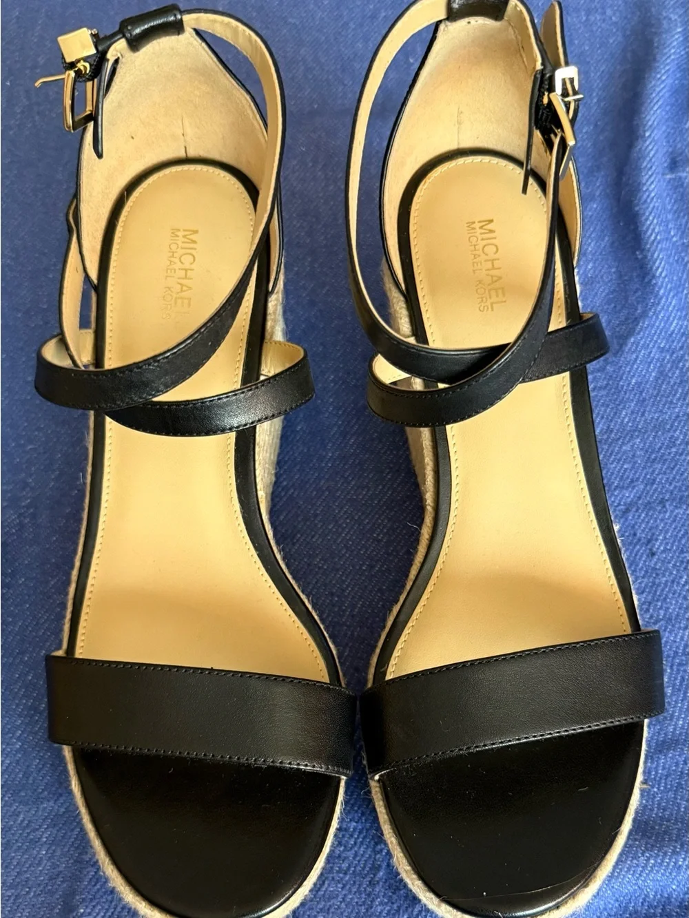 Michael Kors | Shoes | Michael Kors Black Leather Strappy Platform ...